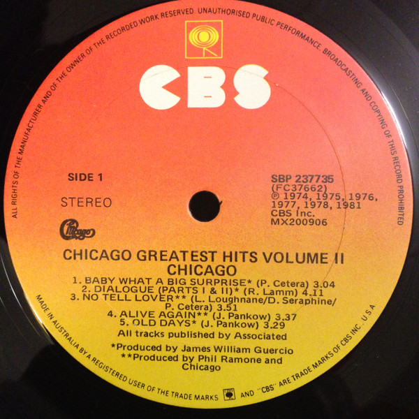 Conny's Chicago Homepage: Greatest Hits Volume II - Details